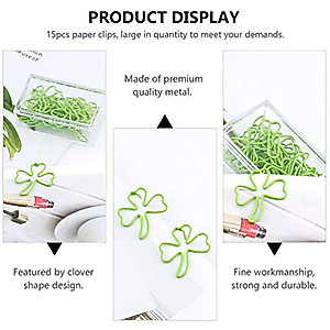 SOIMISS Test Paper Clips 45pcs Shamrock Clover Shaped Paper Clips Bookmark Clips for Office School Home Document Organizing Clover Shape Clips