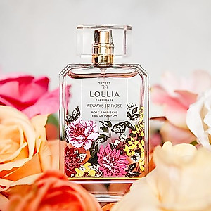 LOLLIA Always in Rose Eau de Parfum, 3.4 fl. oz. - Rose & Hibiscus – Beautifully Captivating Perfume, Women’s Perfume, Eau de Parfum Spray for Women, Women’s Fragrance