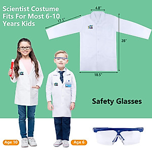 INNOCHEER Kids Science Experiment Kit with Lab Coat Scientist Costume Dress Up and Role Play Toys Gift for Boys Girls Kids Age 6+ Christmas Birthday Party