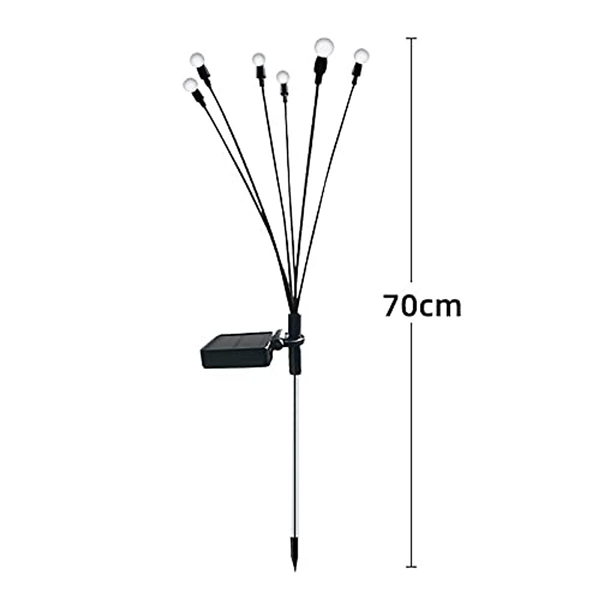 JiJiRuDU Solar Garden Lights Starburst Swaying Light Swaying When Wind Blows Solar Lights Outdoor Decorative String Lights White Cord Warm Light (Yellow, One Size)