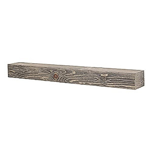 MANTELSDIRECT Vail Rustic Wood Mantel Shelf in Driftwood Finish - 72 Inch Wide x 6 Inch High | Handcrafted and Milled in The USA by Mantels Direct