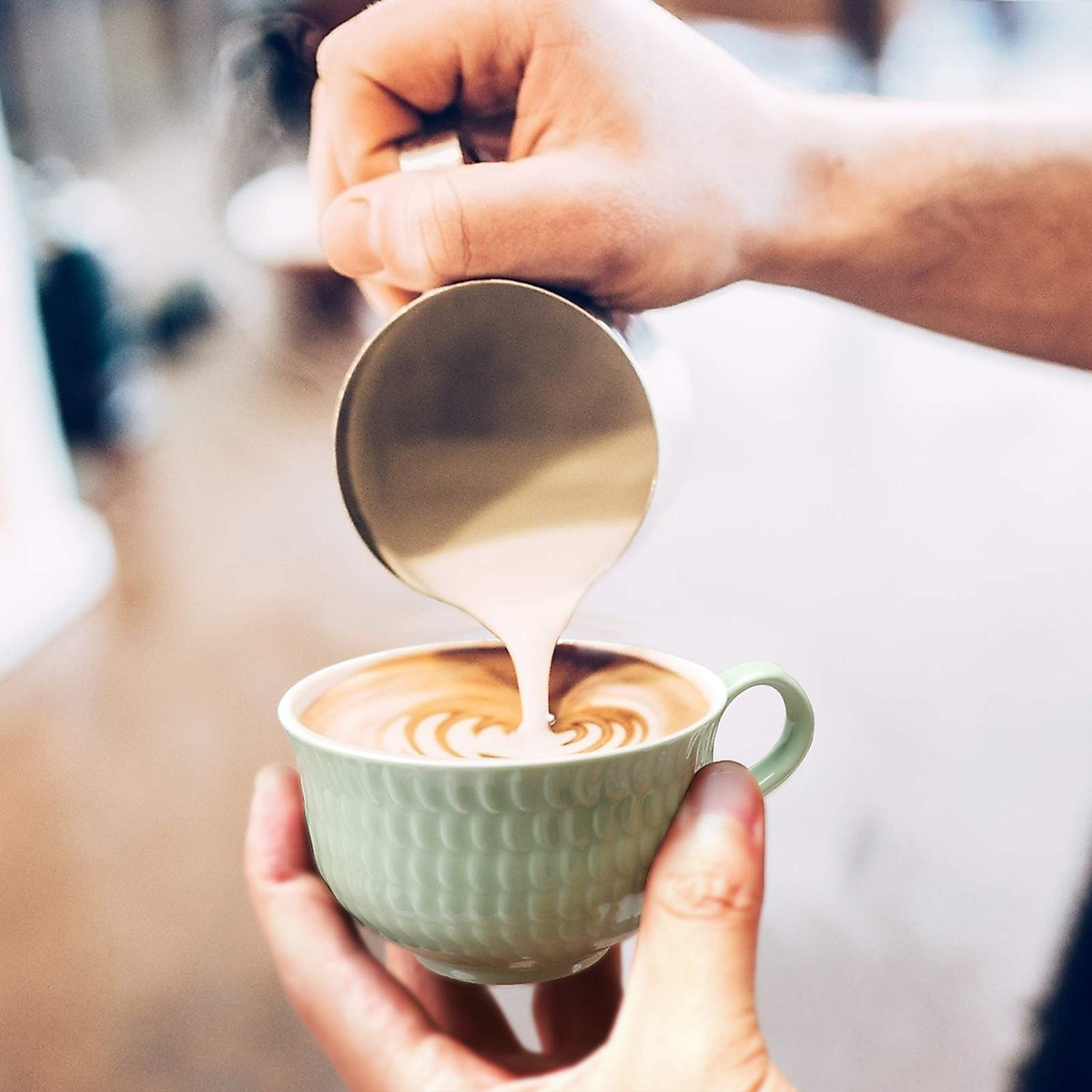 amhomel Tea Cups and Saucers Set of 6, Porcelain Espresso Cups, 4 Oz Cappuccino Cups for Specialty Coffee Drinks, Cappuccino, Cafe Mocha, Espresso and Tea-Pumpkin Design, White