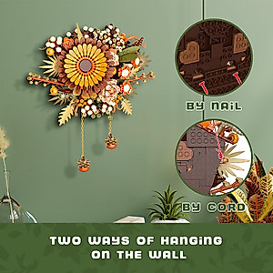 BOOZUU Dried Flower Building Block Set - 815 PCS Botanical Collection Brick, Dried Flower Centerpiece Building Toy,Wall Hanging Artificial Flowers Gift for Adults Kids