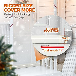 Holikme Door Draft Stopper Under Door Draft Blocker Insulator Door Sweep Weather Stripping Noise Stopper Strong Adhesive, White