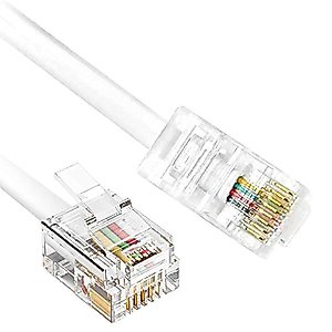 RJ45 to RJ11 Cable, 6 Feet Phone Jack to Ethernet Adapter RJ11 6P4C Male to RJ45 8P8C Male Connector Plug Cord for Landline Telephone