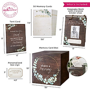 Kate Aspen Celebration of Life Memory Funeral Guest Book and Box for Memorial Service Bereavement Cards, Prayer Cards - Hard Cover Book, Box, 50 Memory Cards and Binder Rings