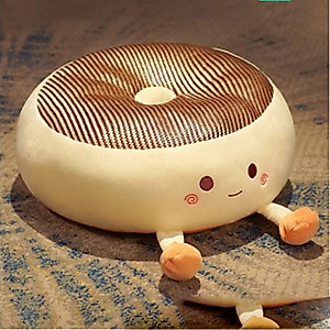 GEORPE Chair Cushion Round Mat Cute Expression Seat Cushion Office Chair Futon Bay Window Floor Tatami Pillows Home Decor