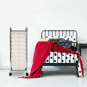 Seville Classics Large 10-Drawer Multipurpose Mobile Rolling Utility Storage Organizer Cart, Frost White