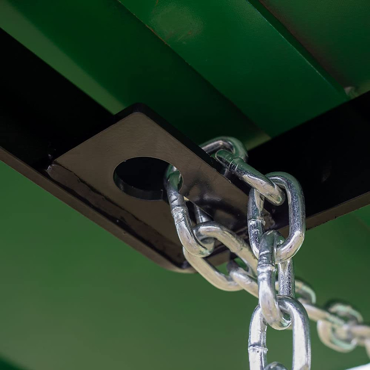 Titan Attachments Dual Prong 49" Hay Bale Spear Attachment, Universal HD Front Skid Steer Tractor Loader Bucket Attachment, 3000 LB Capacity, Conus 2 Tines, Chains and Ratchet Binders Included