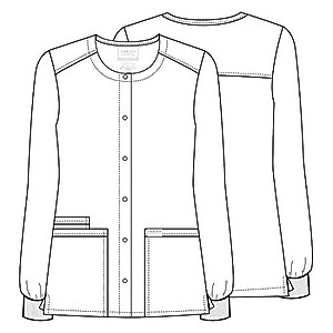 Snap Front Scrub Jackets for Women, Workwear Professionals Soft Stretch WW340, M, Black