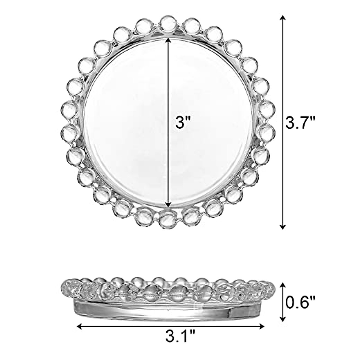 Fasmov 10 Pack Crystal Coasters Drink Coaster for Home Counters, Kitchen, Dining Room, Living Room, Patio, Coffee Table, 3.7 inches