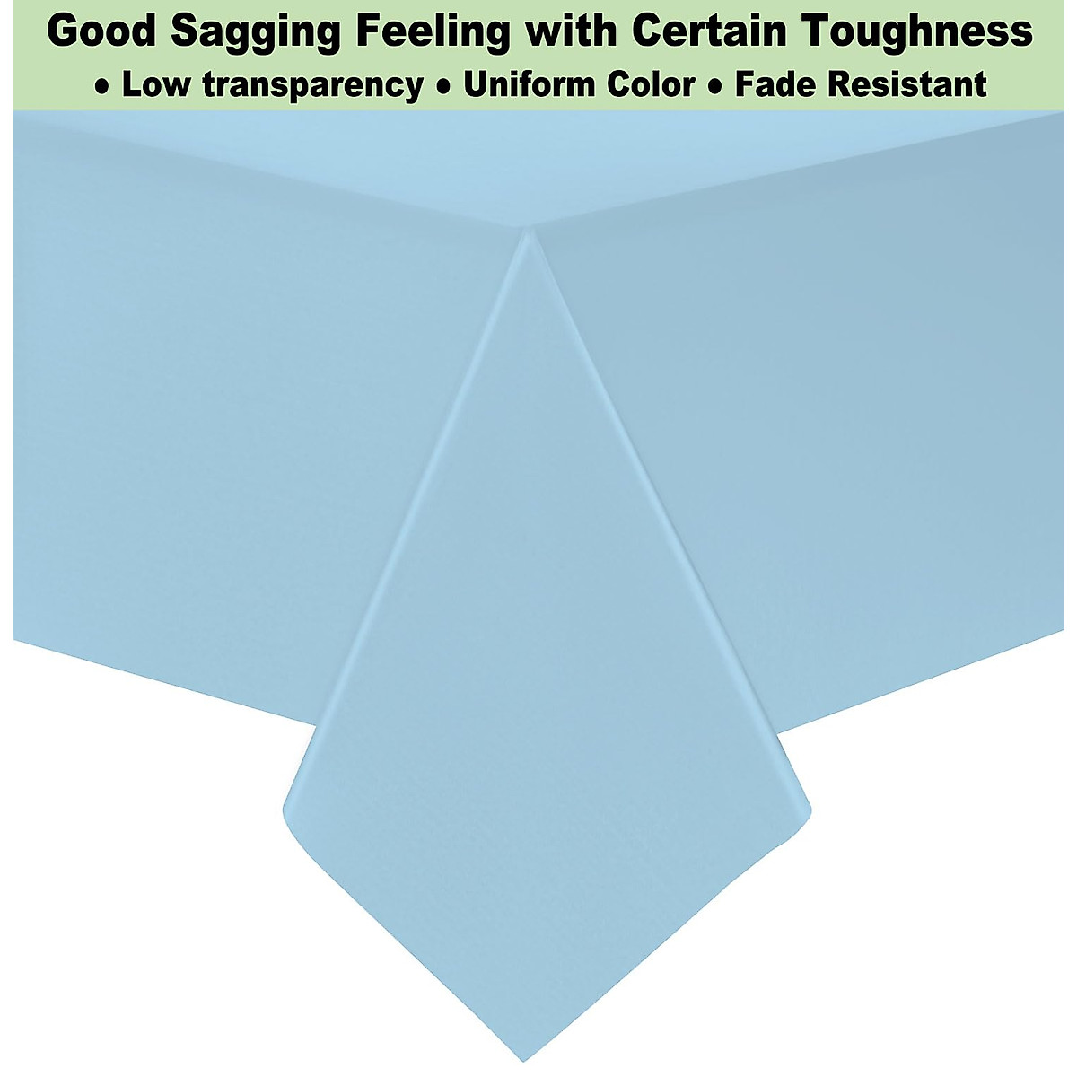 Plastic Light Sky Blue Tablecloths 3 Pack Disposable Table Covers 54" x 108" Powder lt Blue Table Cloths for Gender Reveal Parties Baby Shower Engagement Wedding, Fits 6 to 8 Foot Rectangle Tables