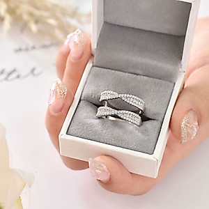 Wuziwen Sterling Silver Cubic Zirconia Infinity Wedding Band Guard Ring Enhancer for Women Size 8