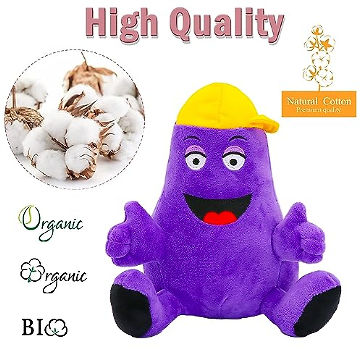 SAJISP Grimace Plush Toy Stuffed Animal Purple M Plushie Doll Toys Gift for Kids Children Grimace Plush 8inch Fans Gift Cute & Soft Stuffed Figure Doll for Kids and Adults
