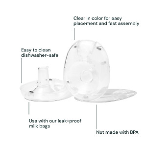 Willow 360 Breast Pump Flanges, 2-Count - 21mm Breast Shield - for Willow 360 or 3.0 Wearable Breast Pump, Hands-Free for Leak Proof Breast Pumping with The Willow Milk Bags