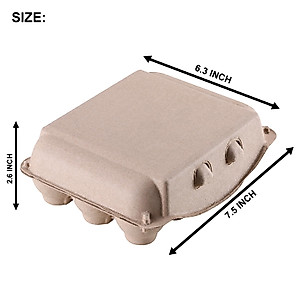 Vintage Egg Cartons 30 Pack, Blank Natural Paper Pulp Square Dozen Egg Cartons Eggs, Classical 3x4 Style Holds Up to One Twelve 12 Count Chicken Eggs, Sturdy Design Made from Recycled Cardboard