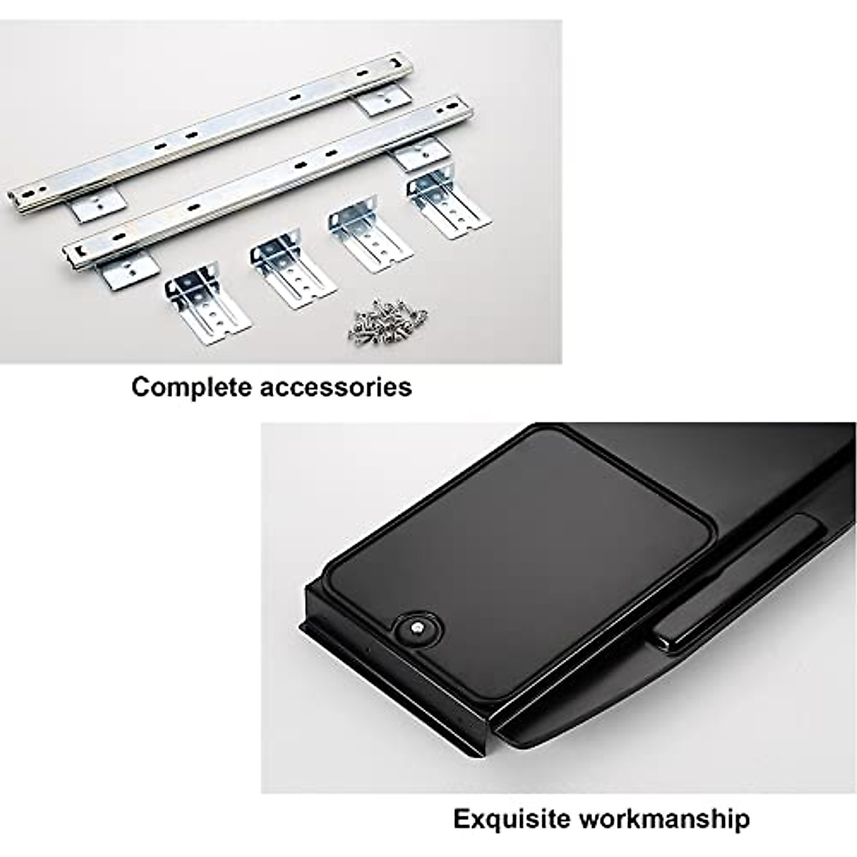 Keyboard Stand, Sliding Keyboard Tray, Under Desk Slide Out Keyboard Holder Drawer Slide, Keyboard Drawer Under Desk with Mouse Platform
