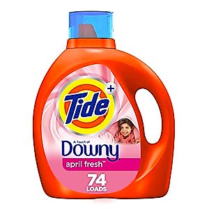 Tide Laundry Detergent Liquid Soap With Touch Of Downy, April Fresh, 74 Loads, 115 Fl Oz