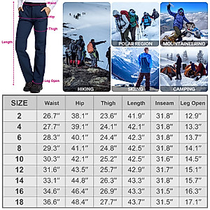 Jessie Kidden Women's Waterproof Pants Hiking Ski Snow Fish Fleece Lined Insulated Outdoor Golf Travel Pant (801F Blue S 6)