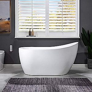 WOODBRIDGE BTA1507-B/N-Drain &O + Pillow Bathtub, 54“, Brushed Nickel