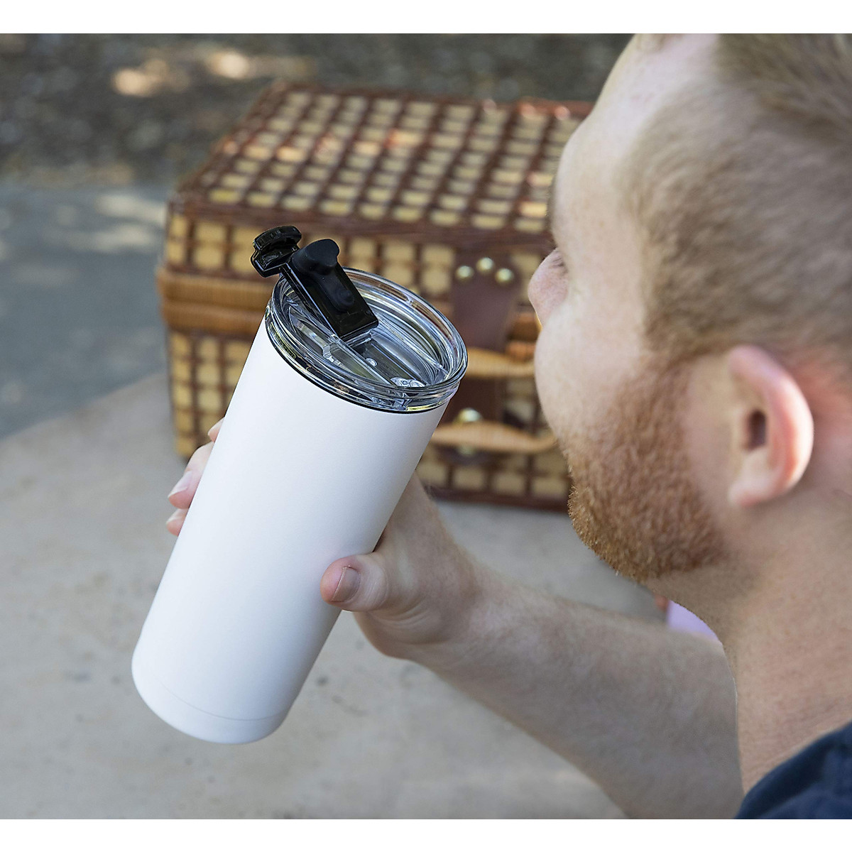 MIRA 20 oz Stainless Steel Vacuum Insulated Tumbler with Tritan Flip Lid - Double Walled Thermos Mug for Hot or Cold Drinks - Reusable Travel Cup - Taffy Pink