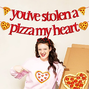 You’ve Stolen A Pizza My Heart Banner Valentine’s Day Pizza Theme Decoration Love You To Pizzas Party Decoration Pizzas Birthday Wedding Anniversary Baby Shower Party Supplies
