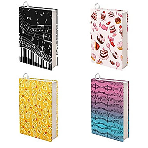 DIYFLASH Music Notation 4 Pack Stretchable Book Sleeve Covers Book Dust Jacket Covers Washable Textbook Covers Book Case Cover for Student, 15.7×9.8 in
