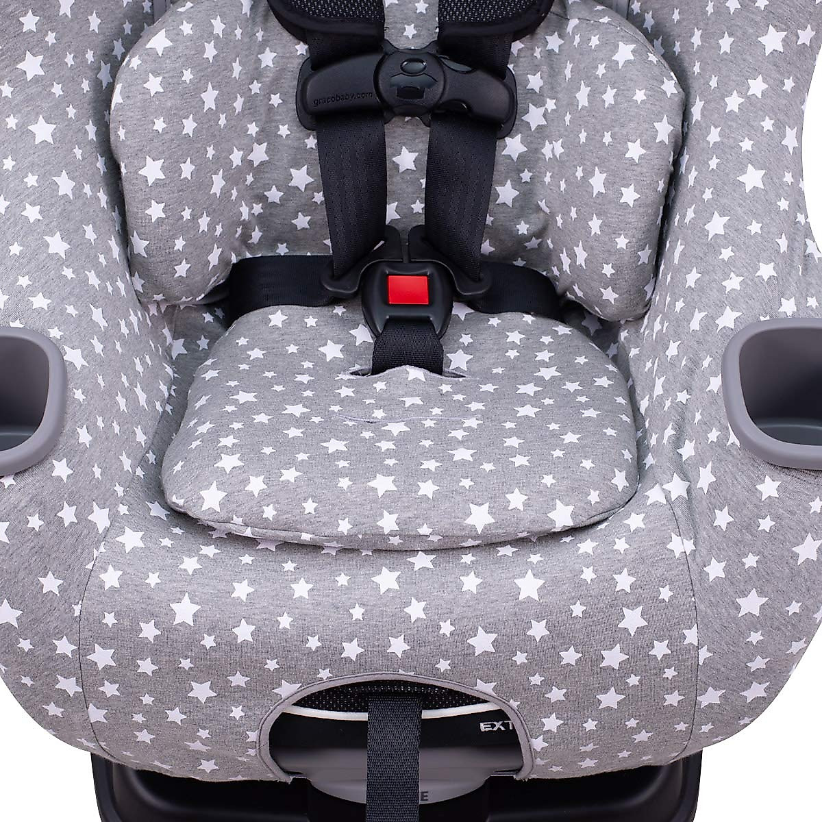 JYOKO Kids Cover Liner for car seat Compatible with Graco Extend2fit, 100% Cotton Made (White Star)