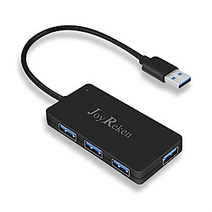 USB 3.0 Hub, JoyReken Ultra Slim 4-Port USB 3.0 Data Hub Portable Super Speed for MacBook, Mac Pro/Mini, iMac, XPS, Surface Pro, Notebook, PC, USB Flash Drives, Mobile HDD, and More[Upgraded]