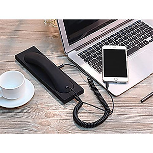 Fashion Retro Phone handset Headset 3.5mm Microphone Prevention Radiation Compatible with iPhone Samsung