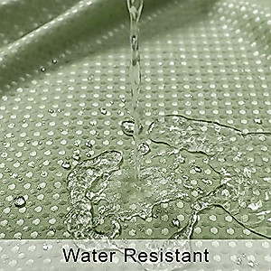 Mrs.Naturall Sage Green Boho Spring Shower Curtains for Bathroom Ombre Waterproof Liner Bath Decor Textured Fabric Shower Curtain Sets with Hooks Machine Washable 70 x 72 inch Long