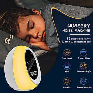 I·CODE Meteor Routine Helper Sleep Trainer, Kids Alarm Clock, Nursery Noise Machine & Night Light with Nap Timer for Younger Children