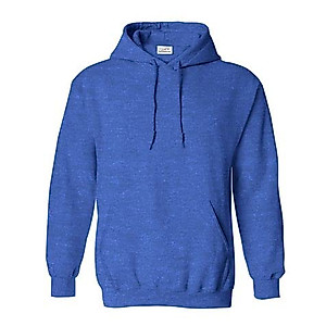 Gildan Adult Fleece Hooded Sweatshirt, Style G18500 (Heather Flo Blue, Large)