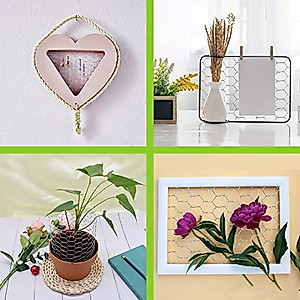 Chicken Wire, 16.9 In × 32.8 Ft Chicken Wire Fencing, Chicken Coop Accessories, 0.6 Inch Hexagonal Galvanized Wire Mesh for Rabbit Garden, Protecting Chicken Feeder Waterer, with Pliers & Glove