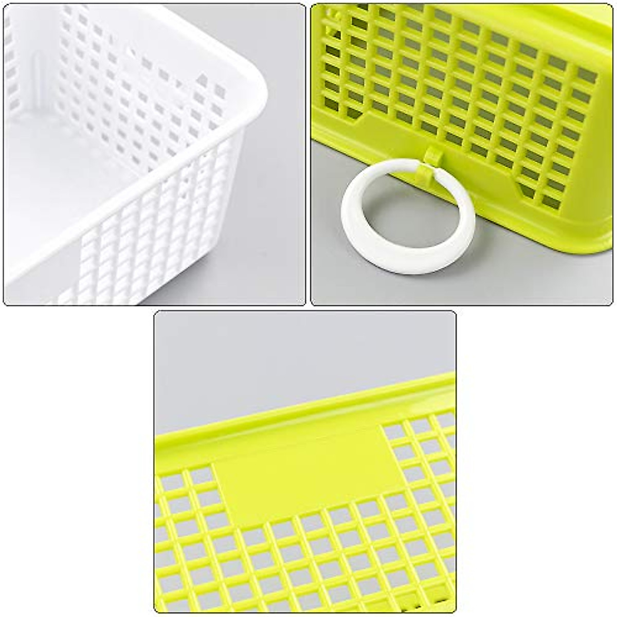 Qskely 36-Pack Small Storage Basket, Plastic Storage Basket Tray, Color Random