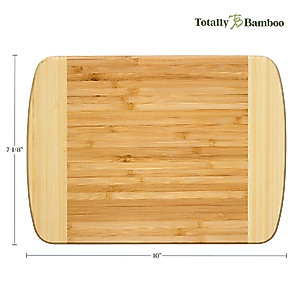 Totally Bamboo Hana Bamboo Serving & Cutting Board, 10" x 7-1/8", Natural Two Tone