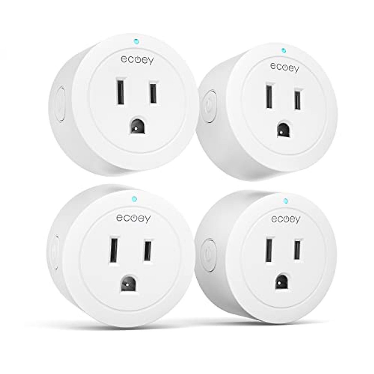 Ecoey Smart Plug - Smart Home Wi-Fi Outlet with Timing and Appointment Function, Smart Plugs with Voice Control, Familywell Pro/Tuya APP, ETL Listed, GW2001, 4 PACKS