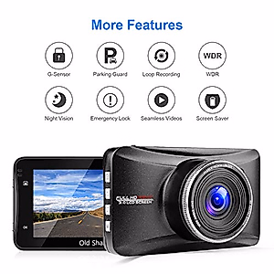 Dash Cam 1080P Full HD 3 Inch Dashboard Camera Car Recorder with 32GB Card 170°Wide Angle Dashcam Driving Loop Recording G-Sensor