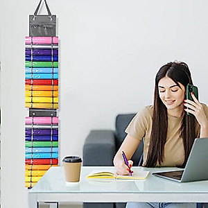 48 compartments Vinyl Storage Organizer, detacheable with Zipper, Wall Organizer, Office Organizer, Closet Organizer and Storage, Dark grey