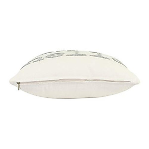 Creative Co-Op Oh, Hello Embroidered Square Cotton Pillow, Grey