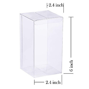 YOZATIA 12PCS Transparent Boxes 2.4 x 2.4 x 6 inch, Candy Box, Clear Favor Boxes Gift Boxes for Wedding, Party and Baby Shower Favors