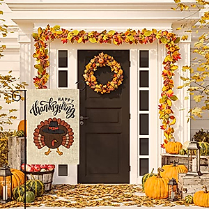 D1resion 12Pcs Seasonal Garden Flag Set Cartoon Mouse Burlap Yard Flags Double Sided Print House Flag Outdoor Holiday Decorations for Autumn Halloween Thanksgiving Christmas New Year 12.4 X 18.1 In