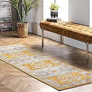 nuLOOM Vintage Lorena Tribal Runner Rug, 2' 6" x 6', Yellow