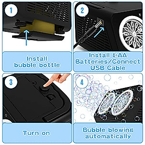 Bubble Machine,PANACARE Portable Automatic Bubble Blower.20000+ Bubbles per mins.Bubble Maker for Parties.Best Gifts for Kids and Toys for Pets.
