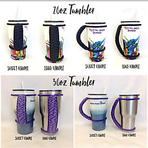 Creating Unique Designs Handmade Elastic Tumbler Handles 20 30 32 40 oz (Handle Only) (Turquoise White Mt Camo)