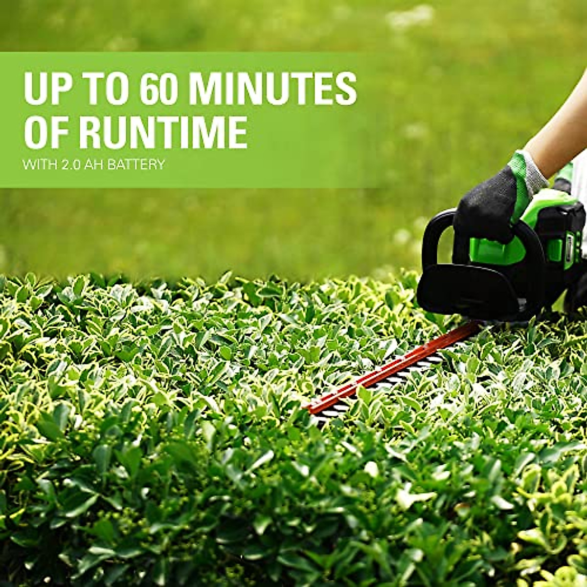 Greenworks Pro 80V 26" Cordless Hedge Trimmer, 2.0Ah Battery and Charger Included