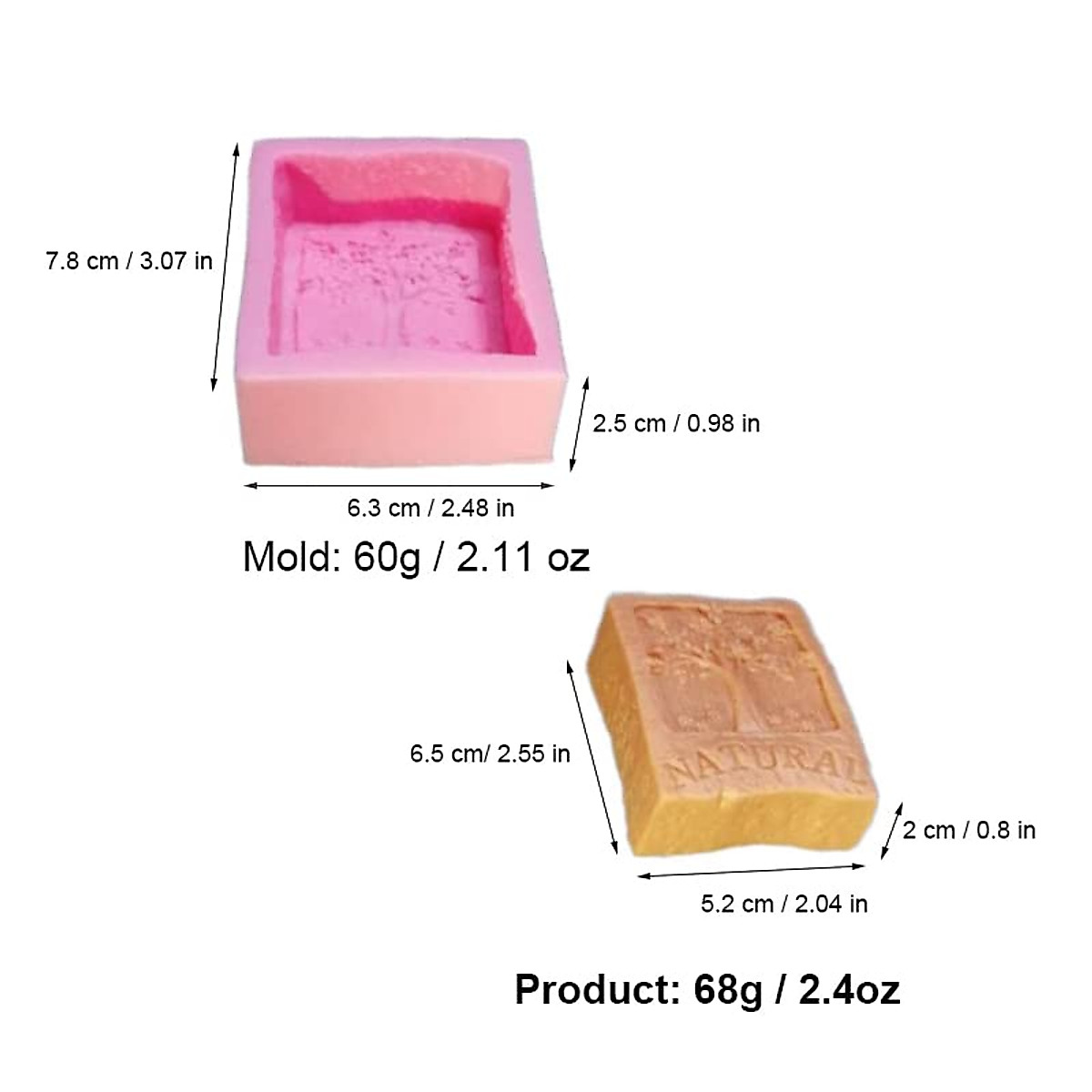 LVDGE Natural Tree Flowers Silicone Soap Mold for Natural Skincare Soap Making, DIY Skincare Products & Small Business Soap (4PCS Natural Tree)