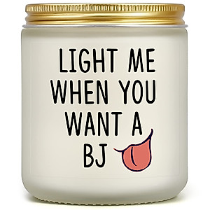 Gifts for Him - Light Me When You Want A BJ Candle, Funny Birthday Gifts for Men Naughty Valentines Day Engagement Anniversary Christmas Gifts for Husband Boyfriend Fiance Guy