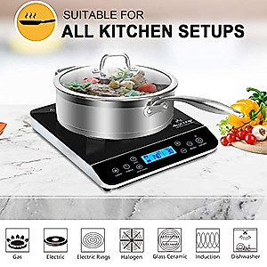 Duxtop Professional Stainless-steel Induction Ready Cookware Impact-bonded Technology (5.5 Qt Saute Pan)