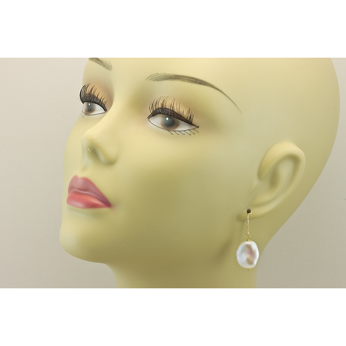 Spyglass Designs 14k Gold Filled Freshwater Cultured Pearl Earrings Baroque Button White Large Luster Drops